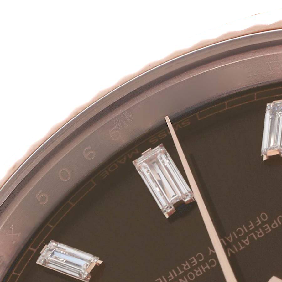 Rolex President Day-Date 40mm Rose Gold Chocolate Diamond Watch 228235 ...