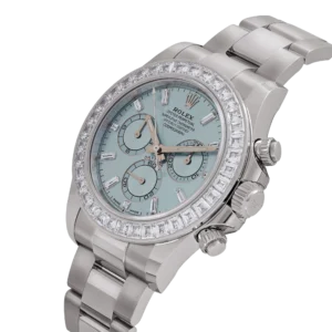 Rolex Daytona 126576TBR Platinum Ice Blue Diamond Dial Diamond Bezel ...