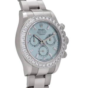 Rolex Daytona 126576TBR Platinum Ice Blue Diamond Dial Diamond Bezel ...